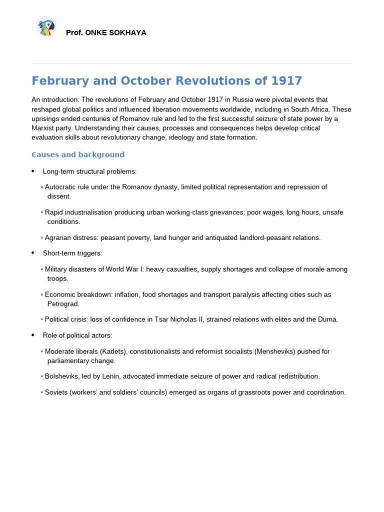 The Russian Revolutions of 1917 | PDF | Russian Revolution | Anti ...