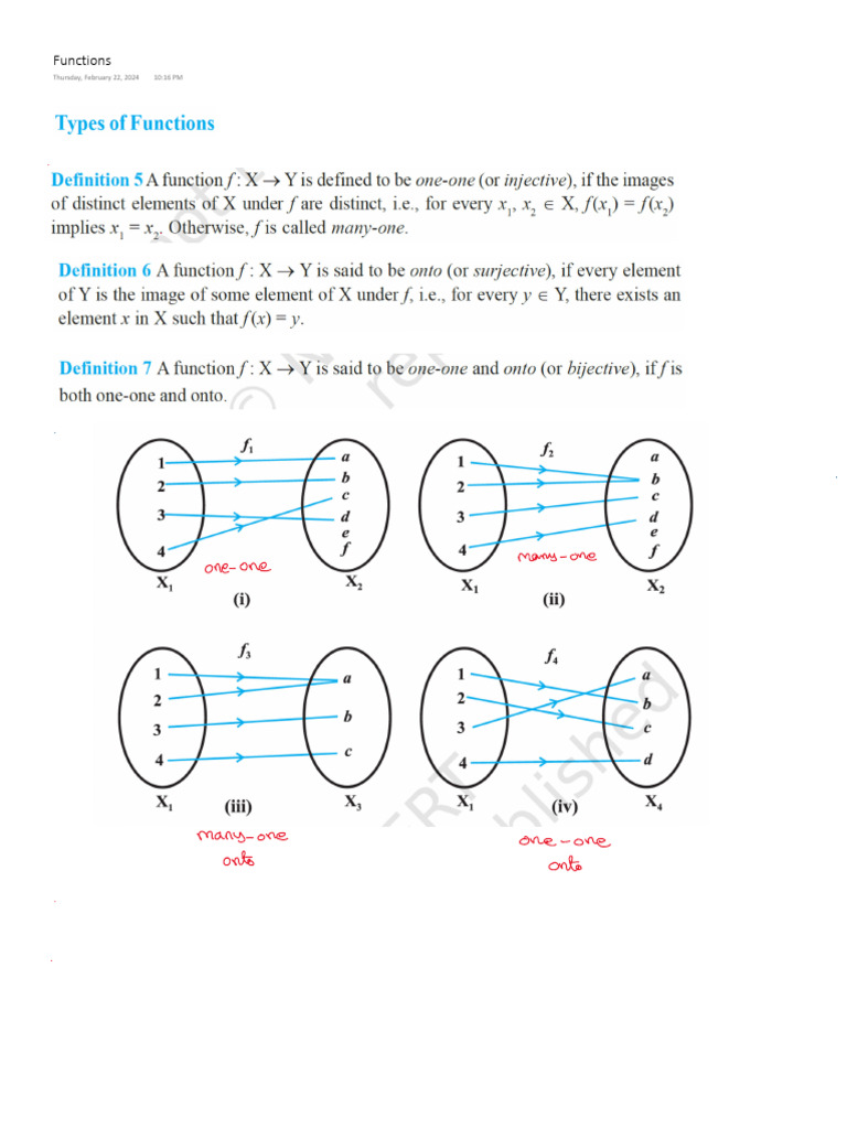 Ch-1 - Ex1.2 & Miscellaneous - Functions | PDF