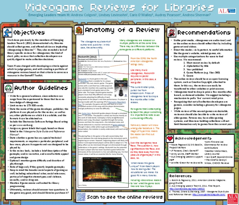 Videogame Reviews For Libraries - ALA Emerging Leaders 2012 Team H ...