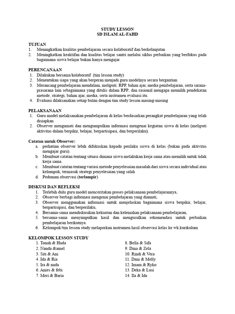Study Lesson Sdi Al-Fahd | PDF