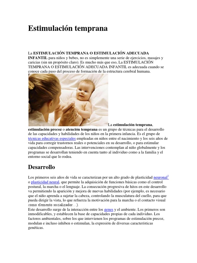 Estimulación Temprana | PDF | Conceptos psicologicos | Genética