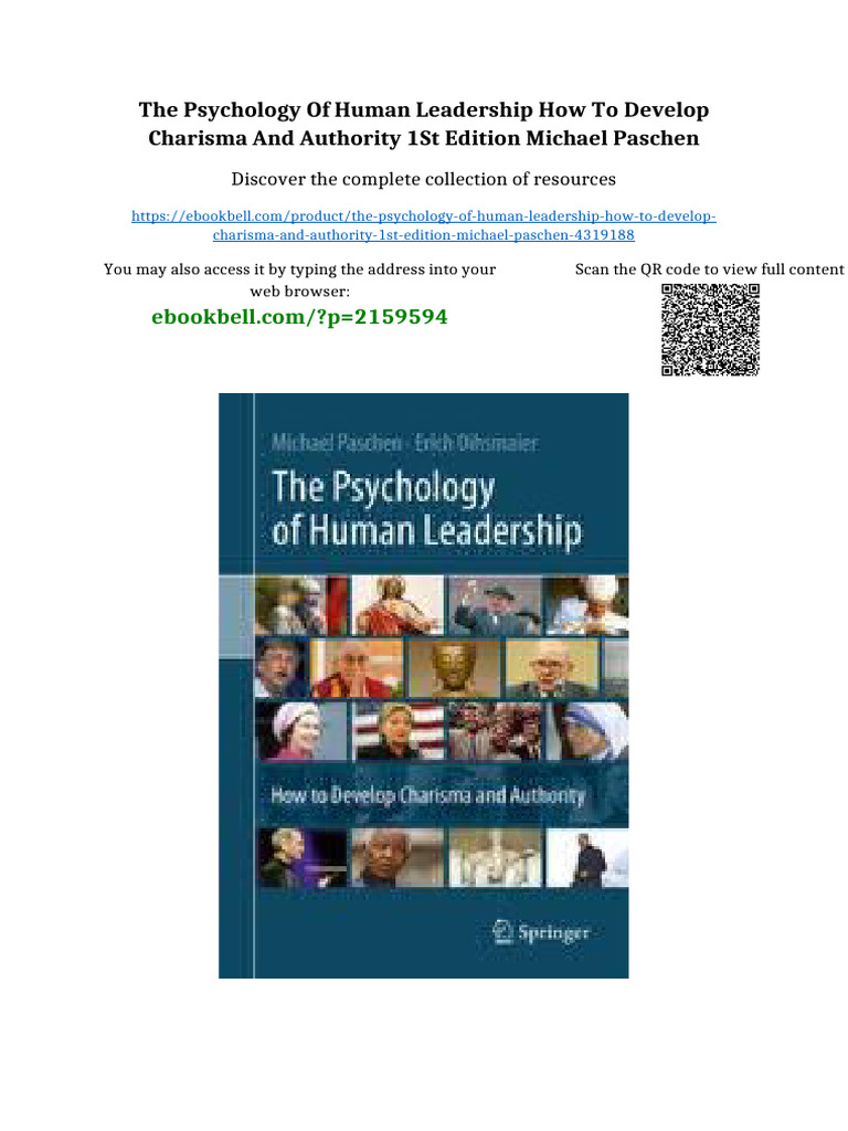 The Psychology of Human Leadership How To Develop Charisma and ...