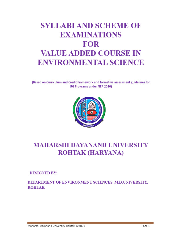 Value Added Course in Environment Science | PDF | Water | Biodiversity