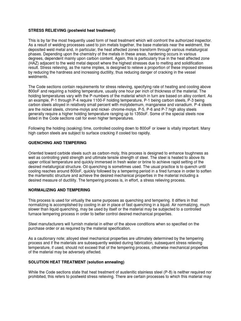 Stress Relieving | PDF | Heat Treating | Steel