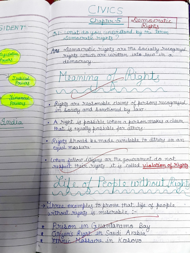 Civics Chapter - 5 - Democratic Rights | PDF