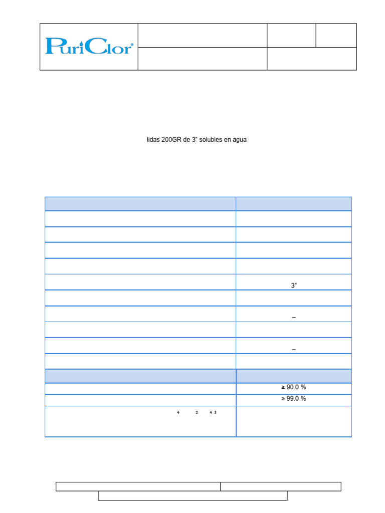 Rg-Sga-007 - Ficha Tecnica - Tcca 90% Normal Lote Nov 2025 | PDF | Agua ...