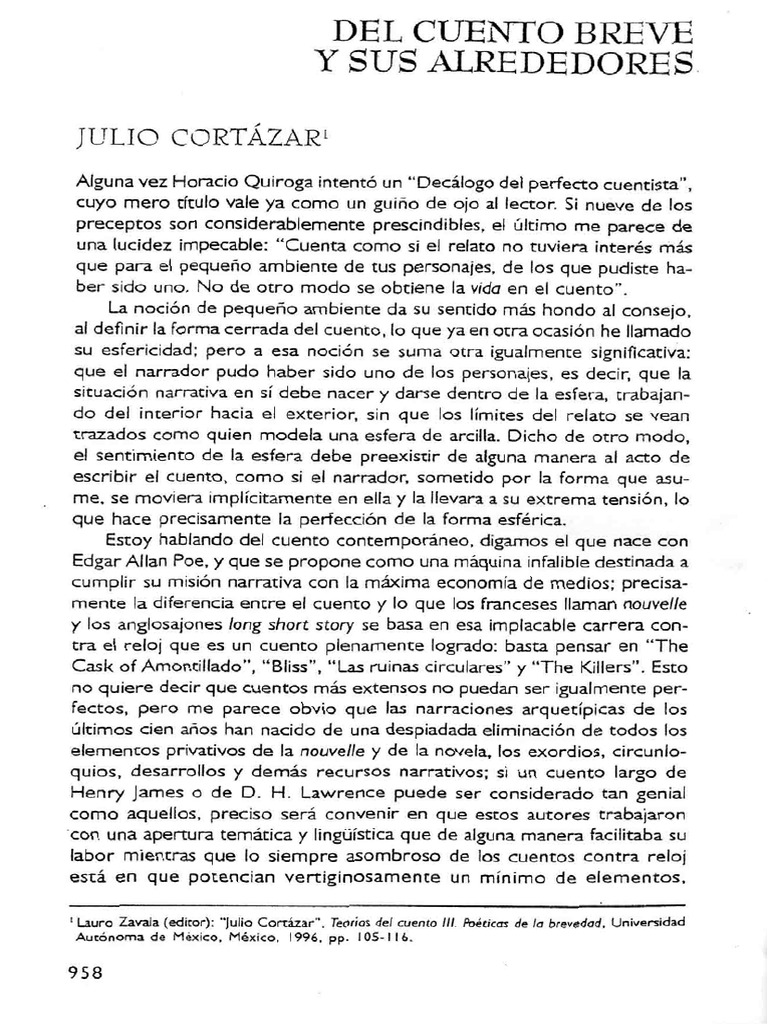 Del Cuento Breve y Sus Alrededores | PDF