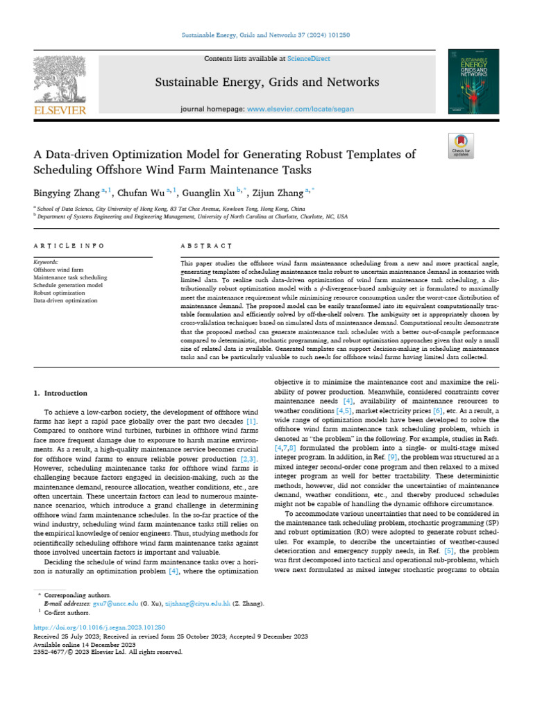 A Data Driven Optimization Model For Generating Robust Templates of ...