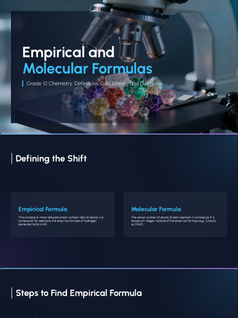 Empirical and Molecular Formulas | PDF | Mole (Unit) | Molecules