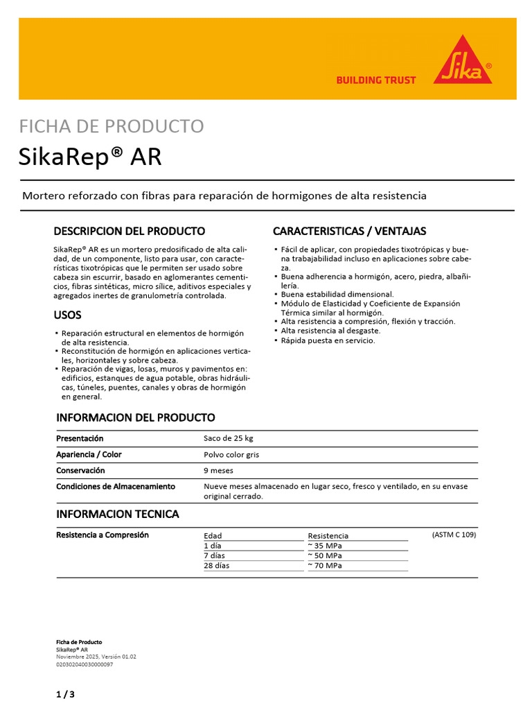 Sikarep Ar | PDF | Hormigón | Materiales