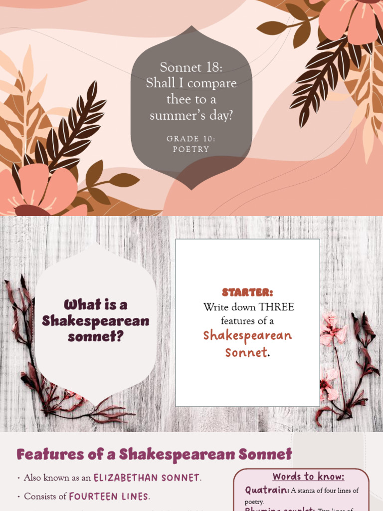 Sonnet 18 - Poem and Analysis | PDF | Sonnets | Stanzaic Form