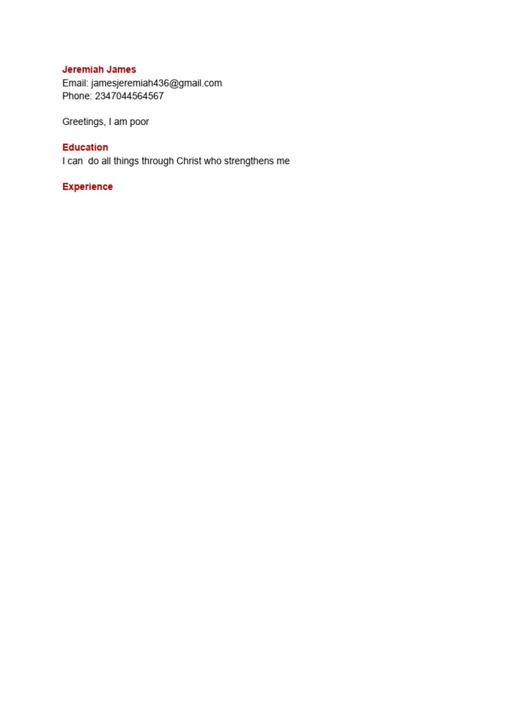 Cruise CV Jeremiah James | PDF