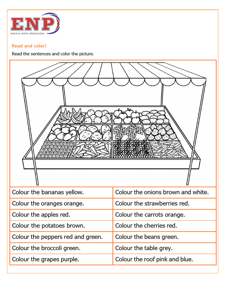 Color The Fruits According Color | PDF