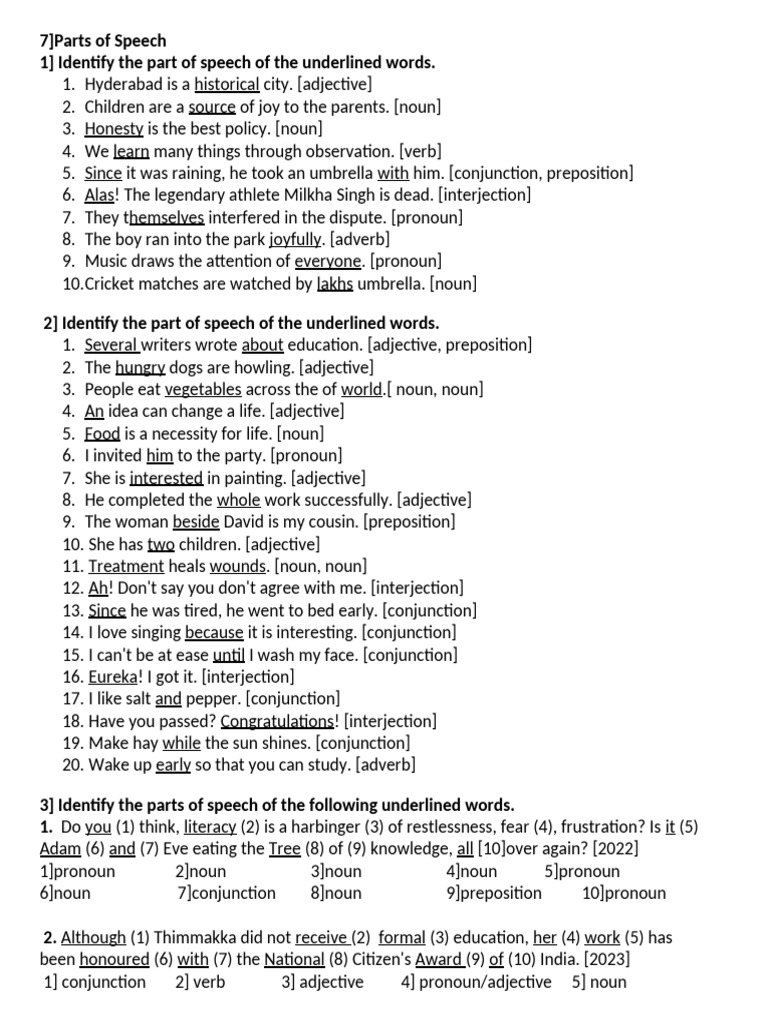 7]Parts of Speech (1) | PDF | Part Of Speech | Verb