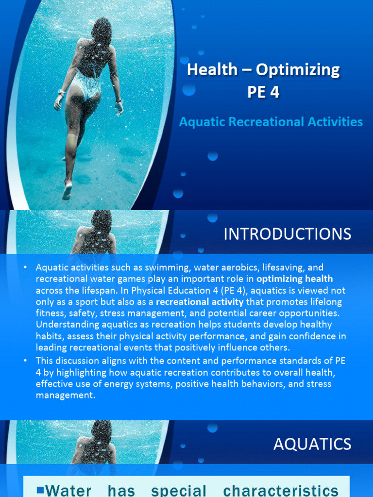 Aquatic Recreational Activity | PDF | Swimming | Physical Fitness