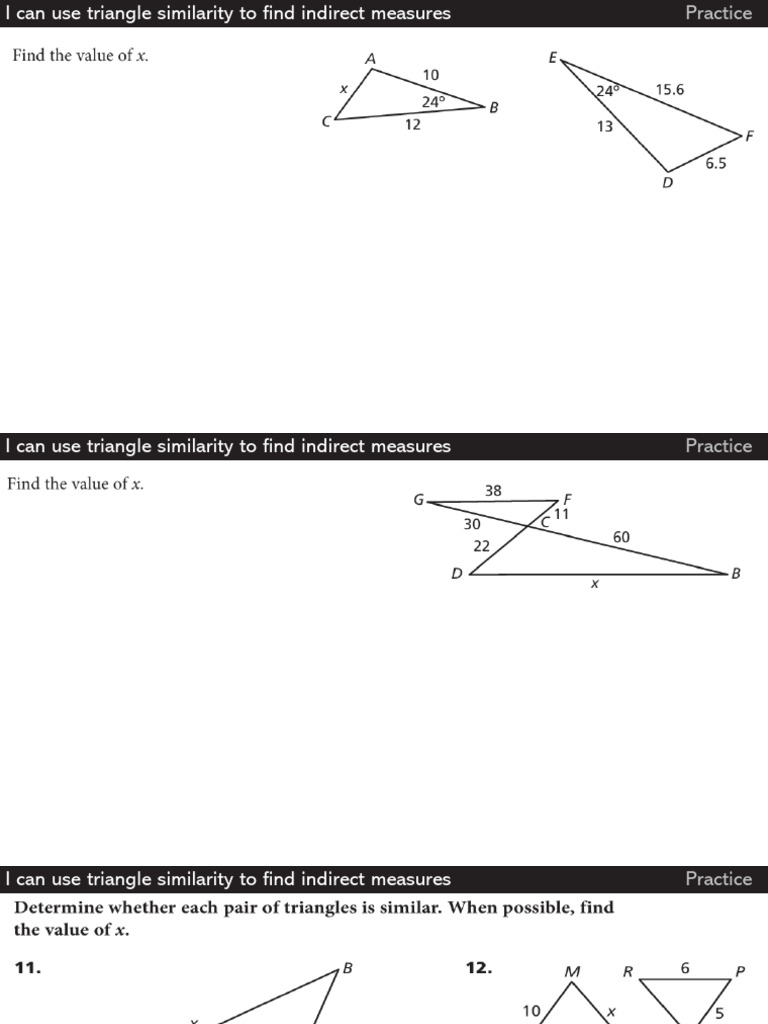 Develop AA Triangle Similarity Practice | PDF