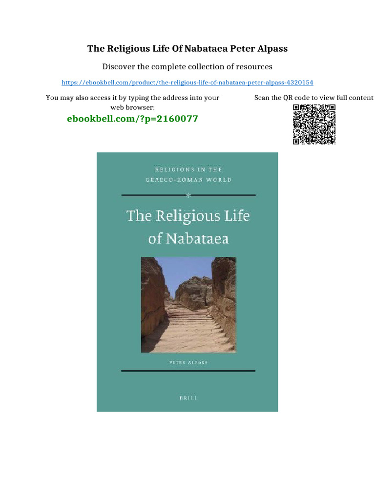 The Religious Life Of Nabataea Peter Alpass Full Access | PDF ...