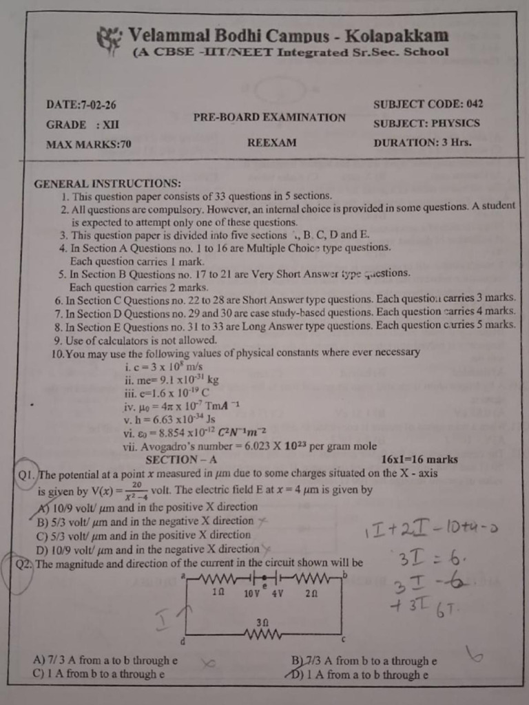 Velamal Physics | PDF