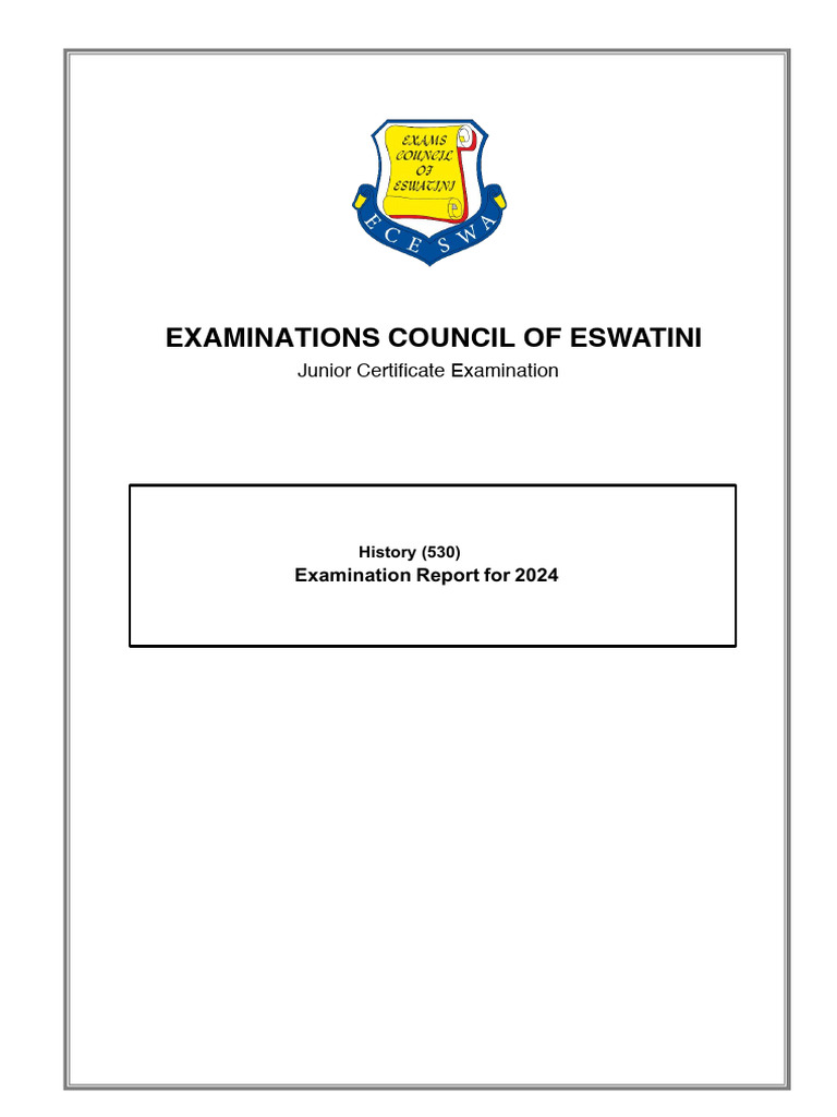 JC History 2024 Examiner Report | PDF | Evidence | Knowledge