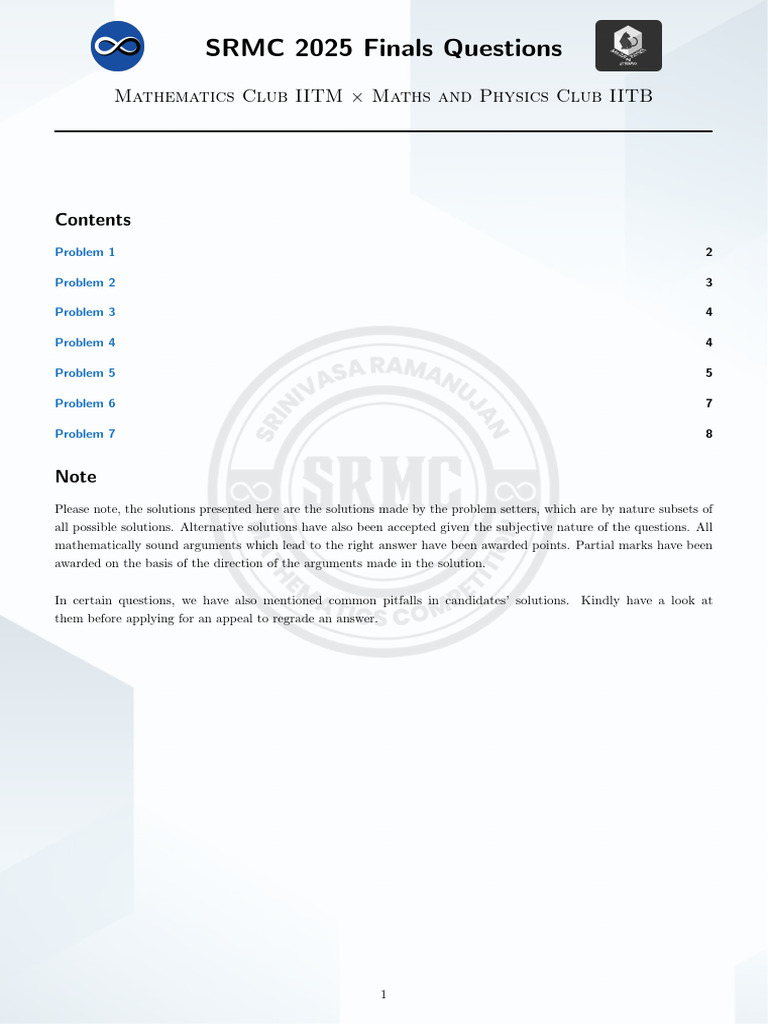 SRMC Finals Solutions | PDF