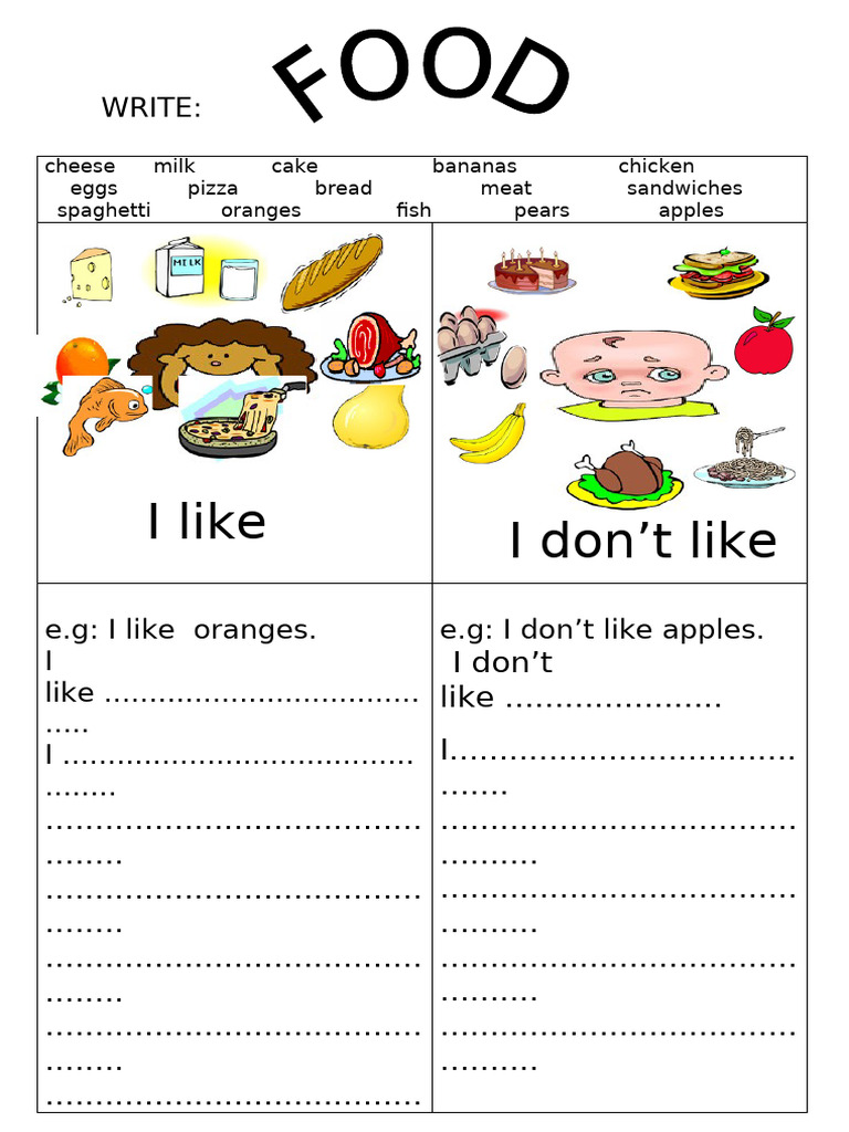 Food - Verb Like 2 | PDF