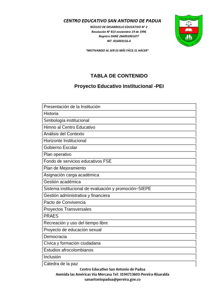 Pei San Antonio de Padua 20-01-2026 (2) | PDF | Pedagogía | Aprendizaje