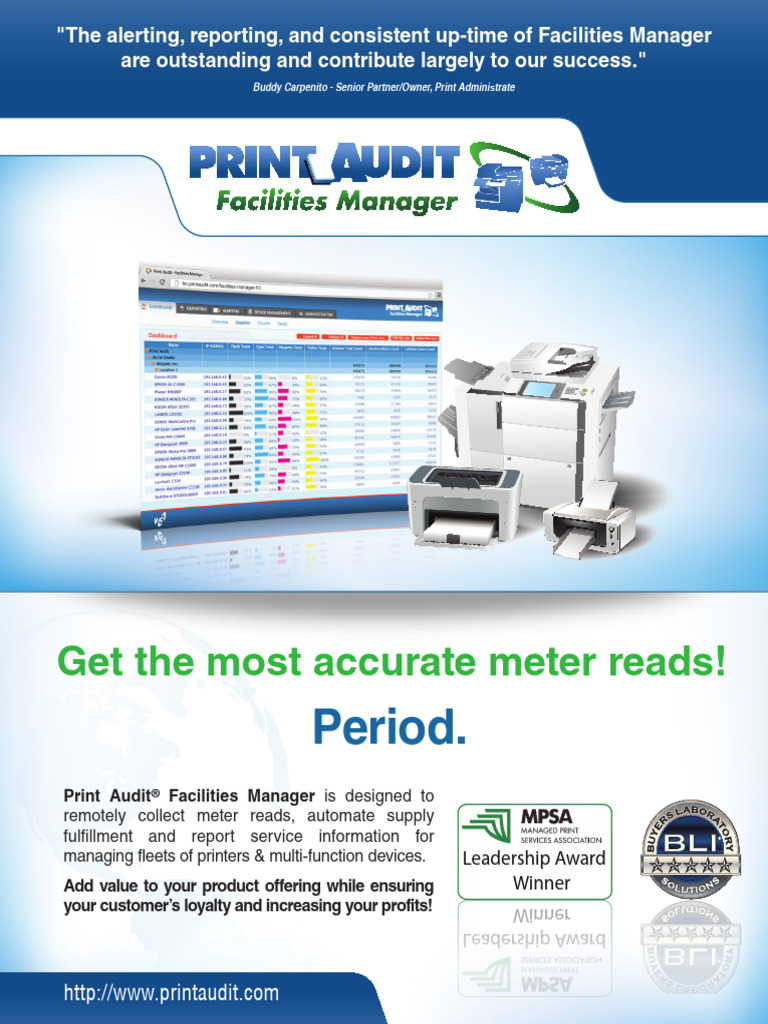 Print Audit Facilities Manager Brochure | PDF | Computer Engineering ...