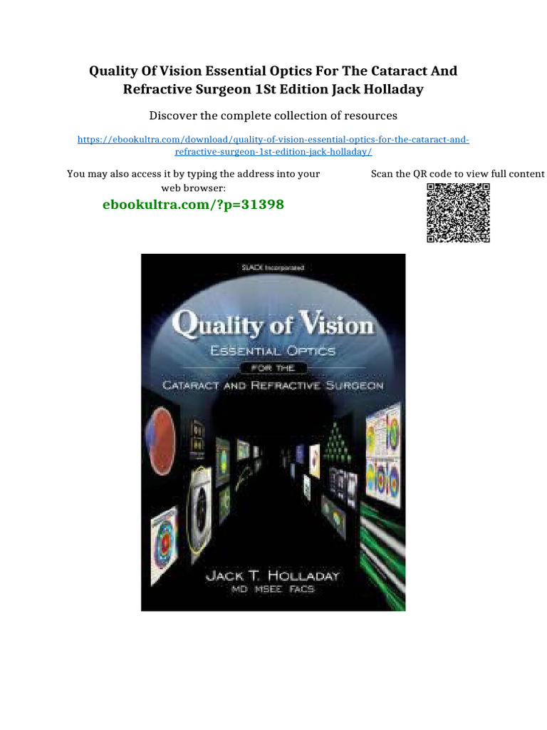 Quality of Vision Essential Optics for the Cataract and Refractive ...