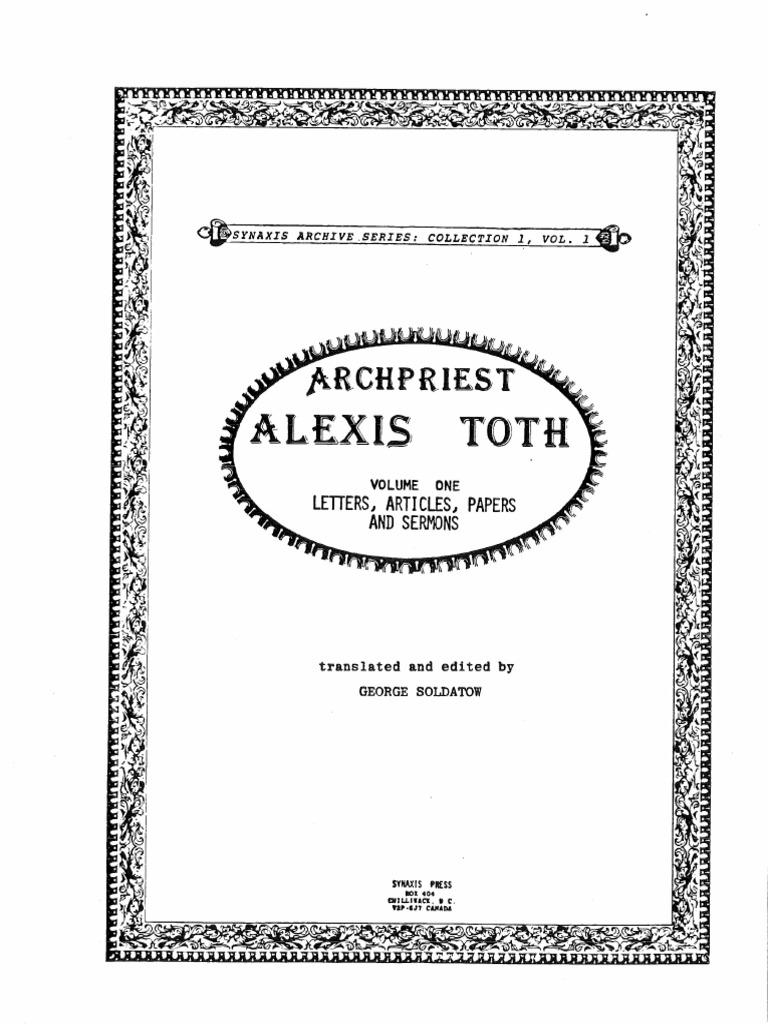 Saint Alexis Toth-Letters 1 | PDF