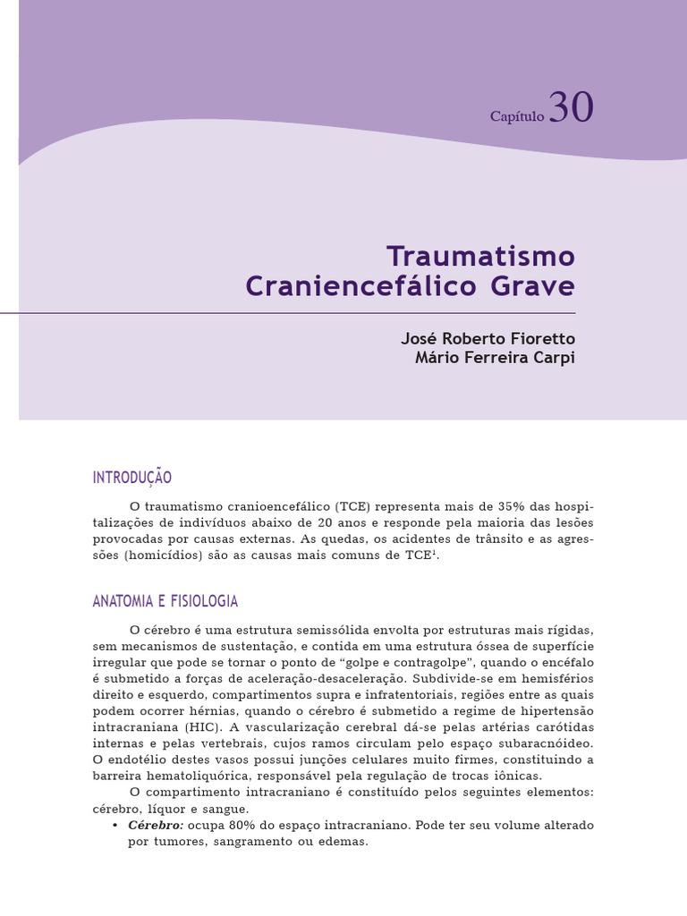 ARTIGO - Traumatismo Craniencefalico Grave | PDF | Traumatismo craniano ...