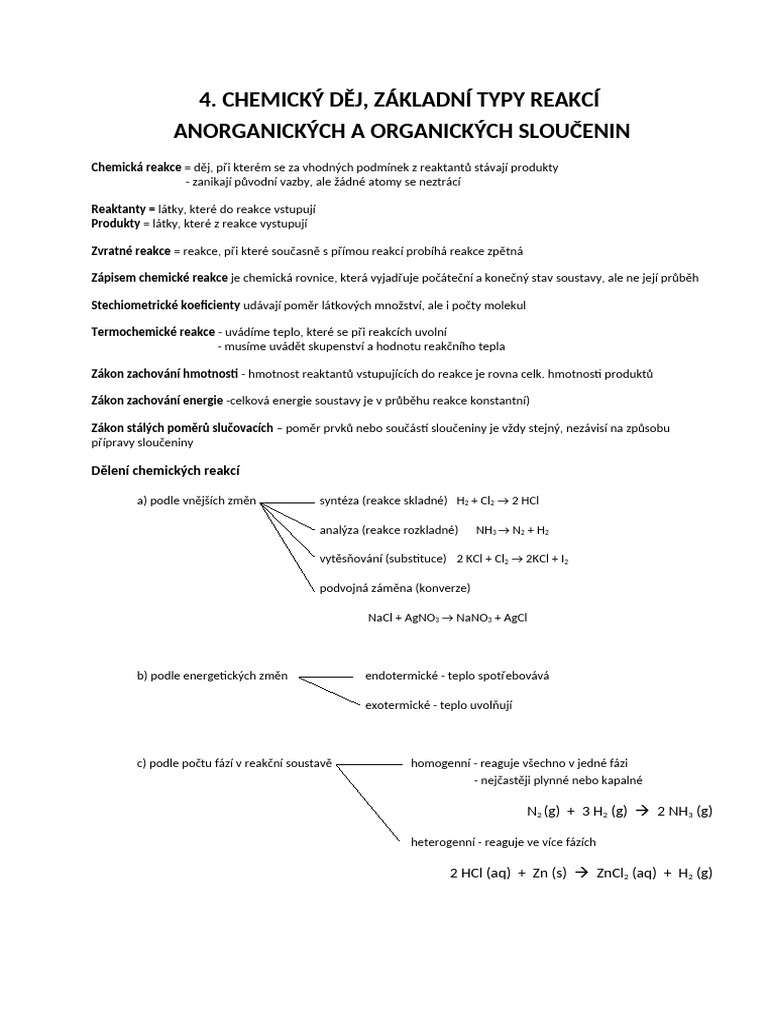 4) Chemická Reakce | PDF