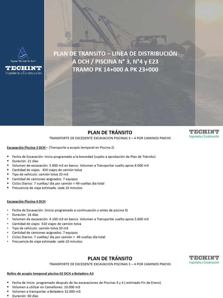 Plan de Tránsito - Línea de Distribución DCH PK 16 Al 23 GAR Piscinas ...