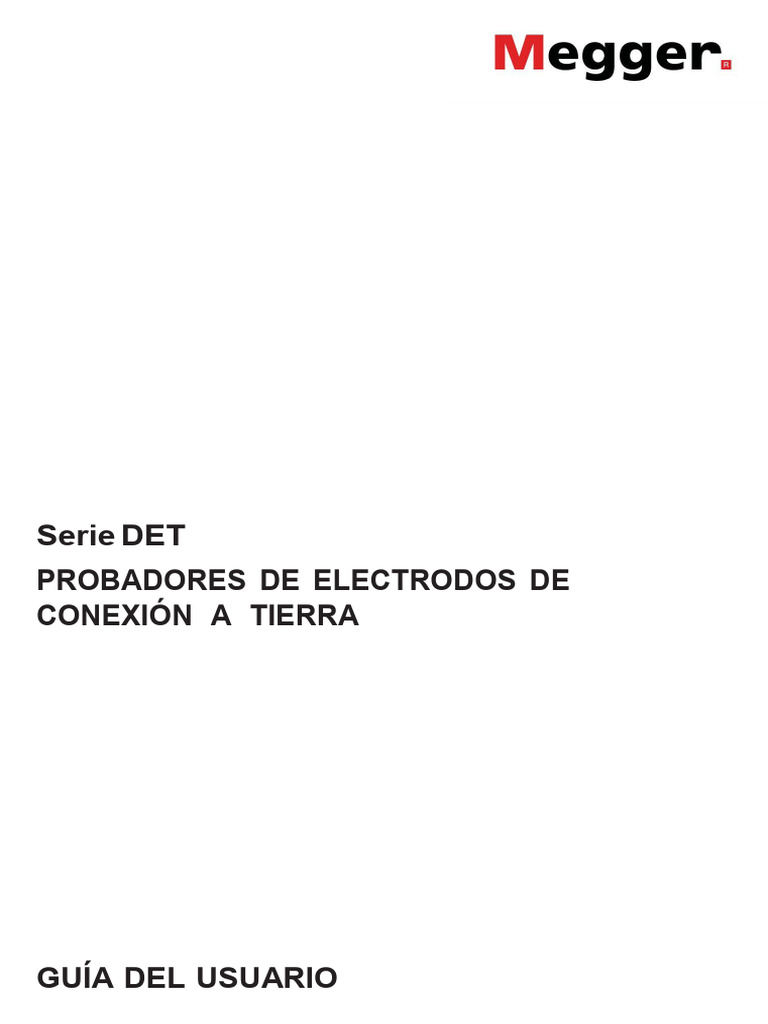Guia de Uso Megger DET4TR2 | PDF | Resistencia Eléctrica y Conductancia ...