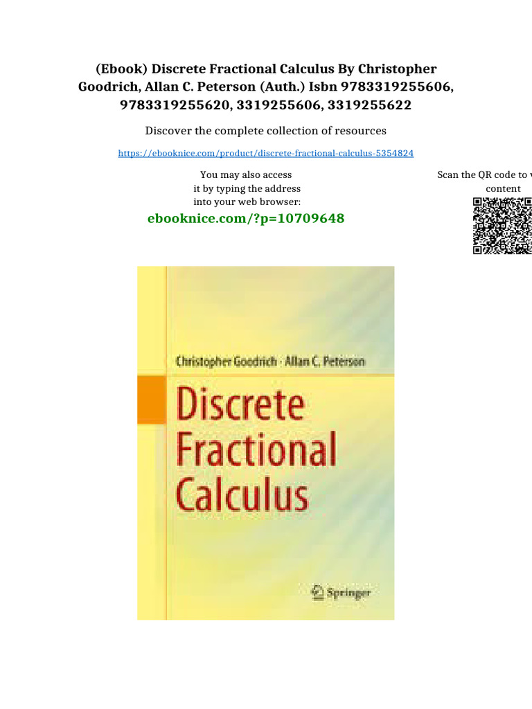 (Ebook) Discrete Fractional Calculus by Christopher Goodrich, Allan C ...
