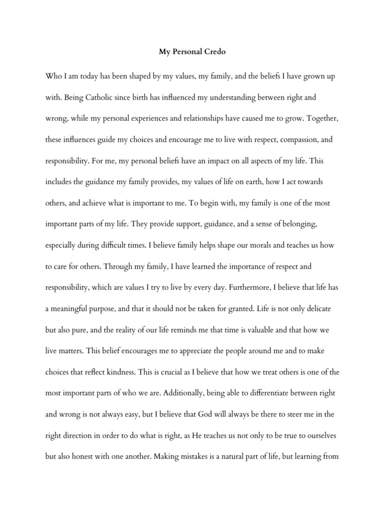 My Personal Credo | PDF