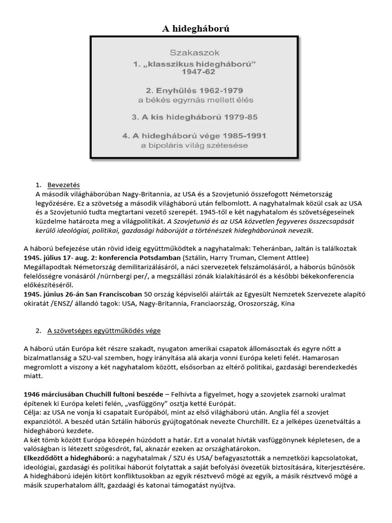 A Hidegháború | PDF
