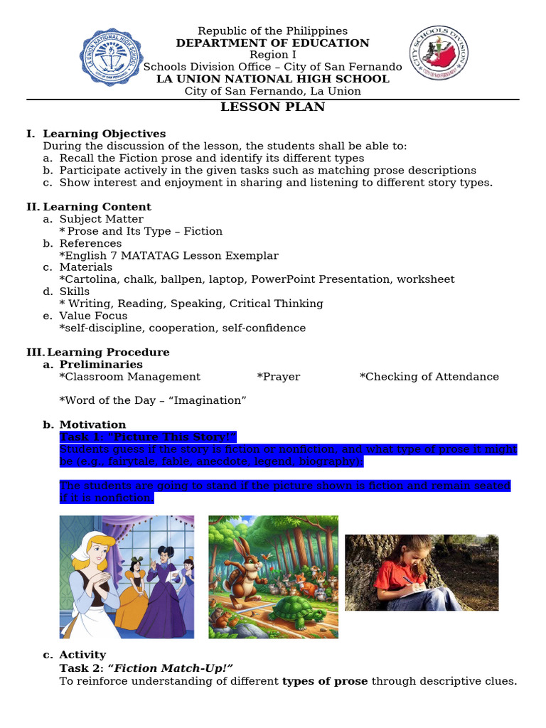 Prose and Its Type Observation (1) | PDF | Fairy Tales | Narrative