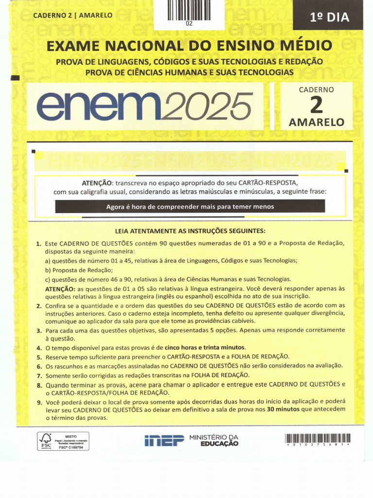 Enem Dia 1_2025_AMARELO__7aa6ffc6-4b96-412c-acef-469618a6941b | PDF