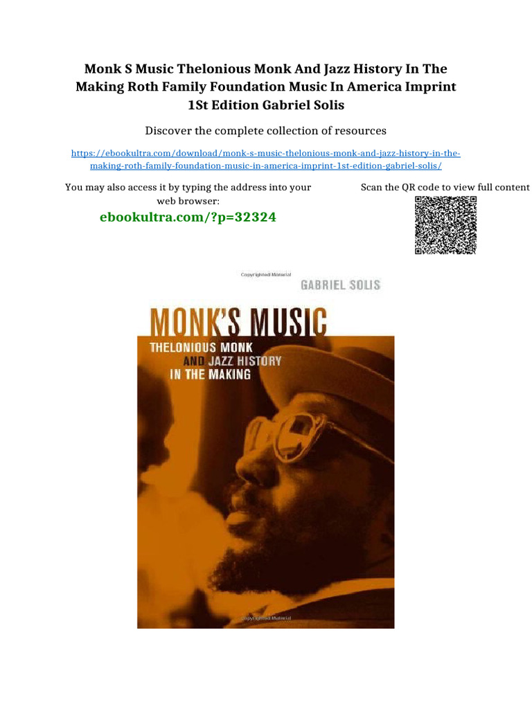 Monk s Music Thelonious Monk and Jazz History in the Making Roth Family ...