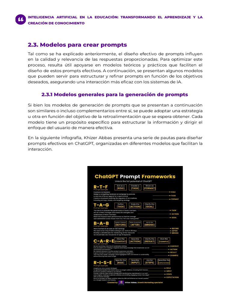 2.3 Modelos para Crear Prompts | PDF | Inteligencia artificial ...
