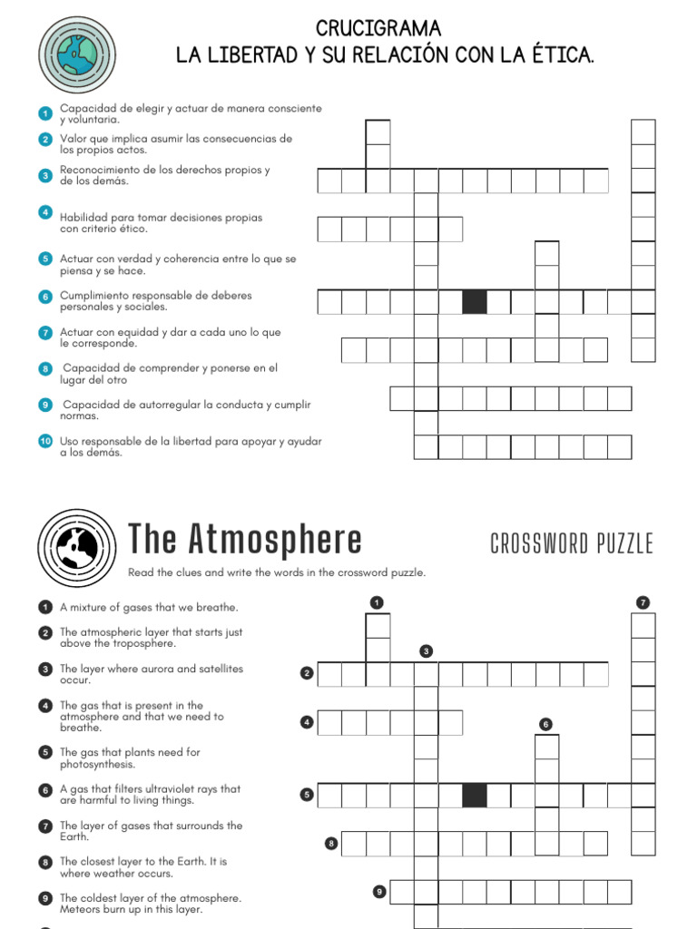 Atmosphere Crossword Puzzle Worksheet | PDF | Atmosphere Of Earth ...