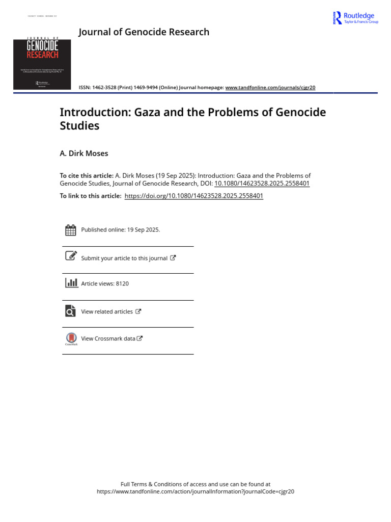 Introduction Gaza and The Problems of Genocide Studies | PDF ...