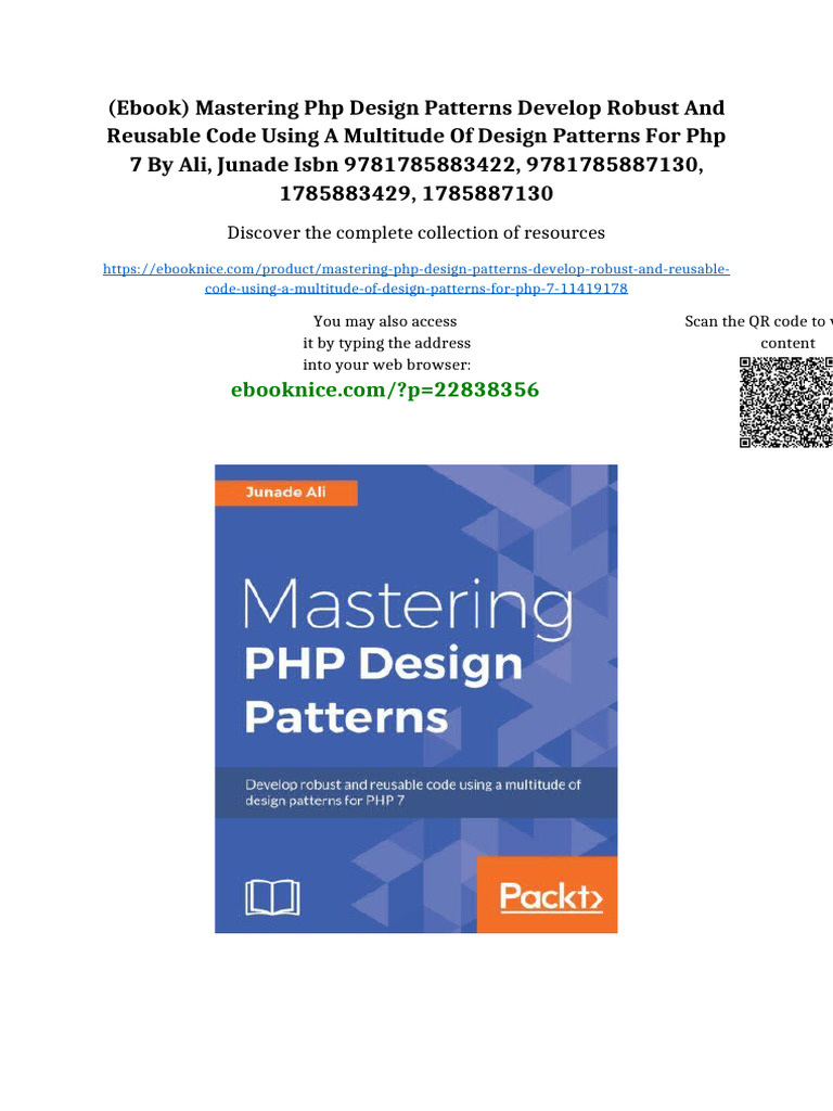 (Ebook) Mastering PHP design patterns develop robust and reusable code ...