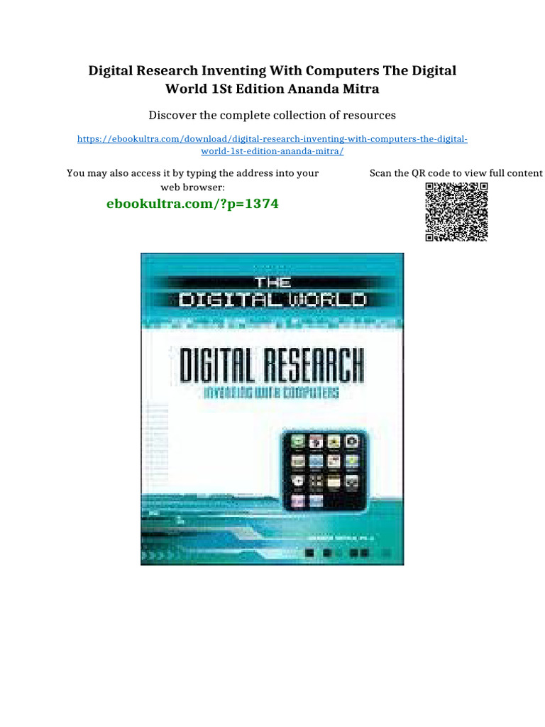 Digital Research Inventing With Computers The Digital World 1st Edition ...