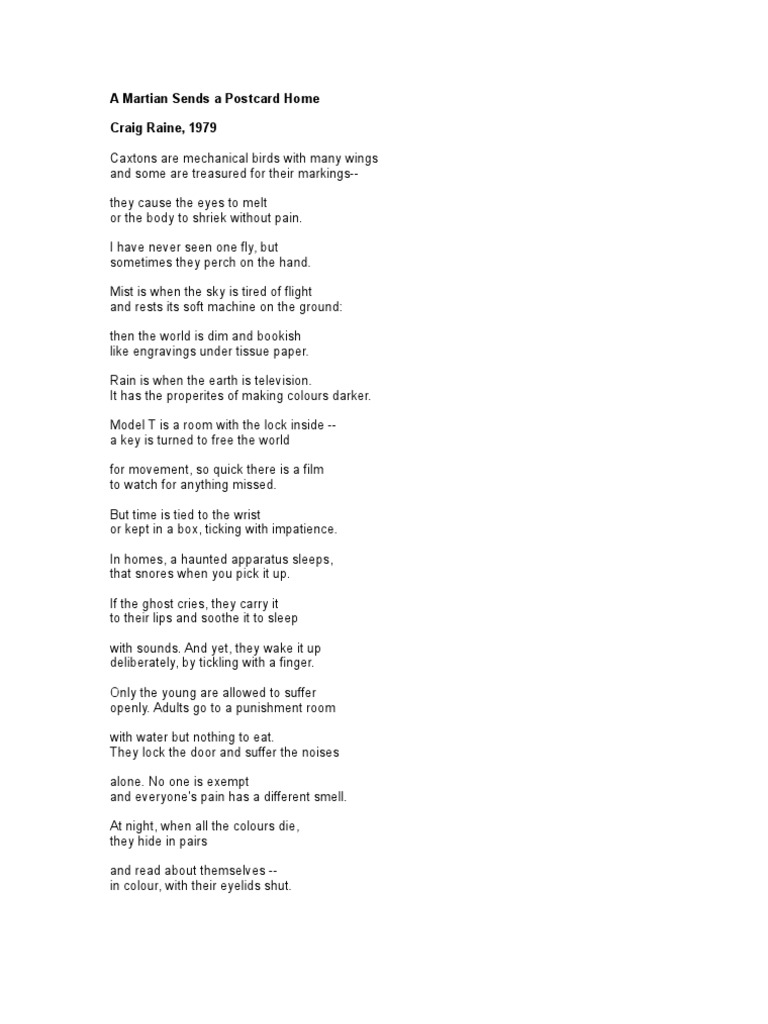 A Martian Sends A Postcard Home | PDF