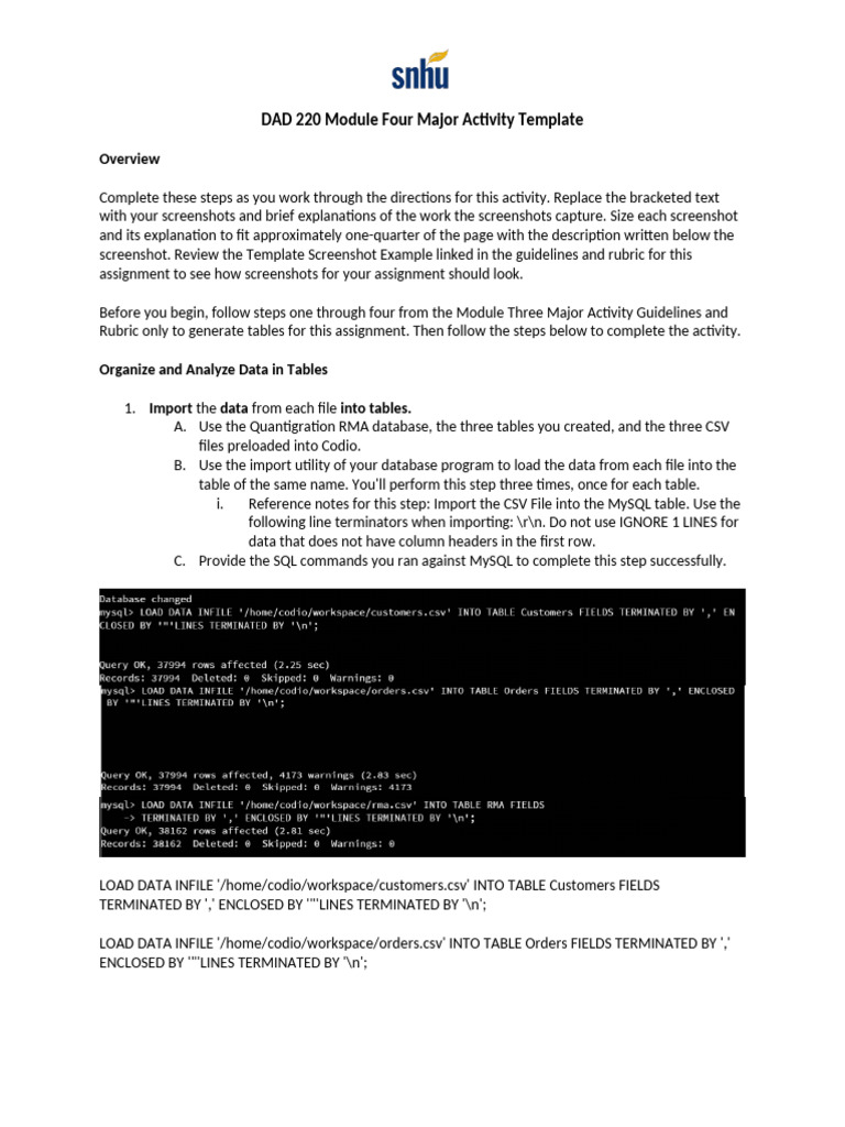 DAD 220 Module Four Major Activity-Dylan Miller | PDF | Comma Separated ...