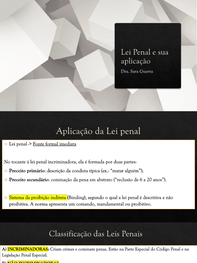 Aula Slides - Lei Penal | PDF | Crimes | Crime e Violência