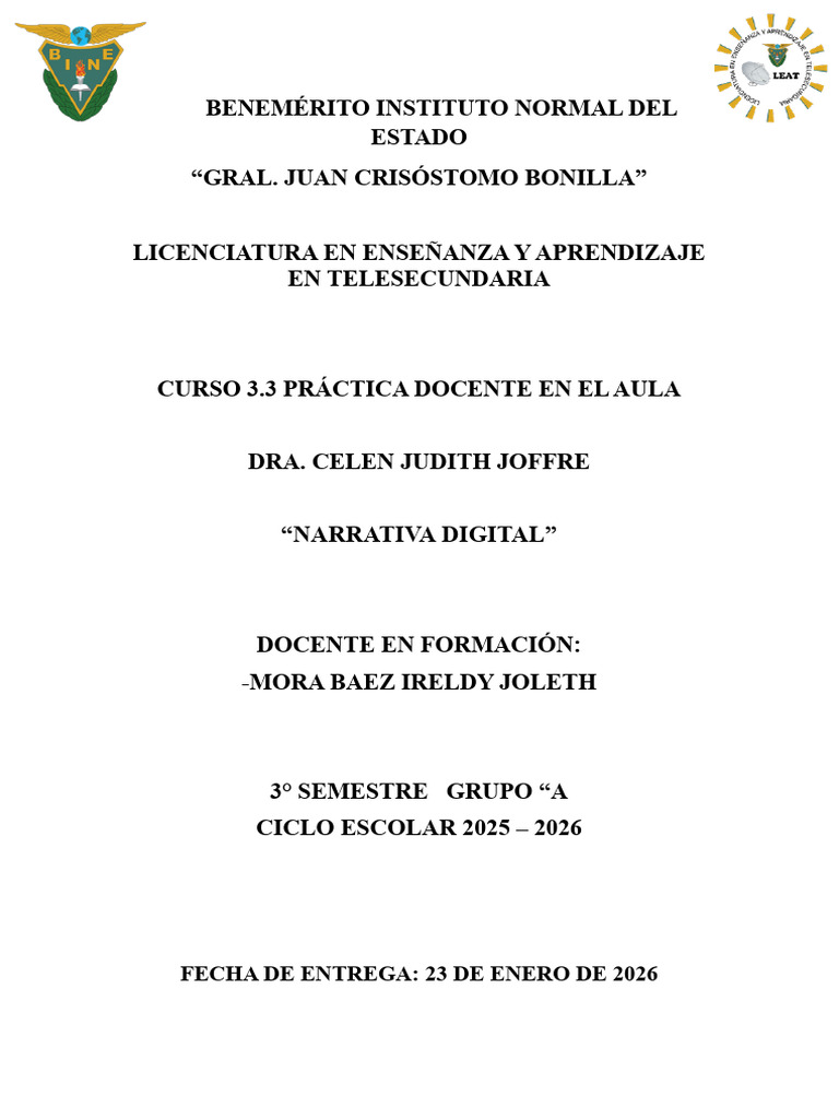 Narrativa Pedagógica Digital | PDF | Salón de clases | Maestros