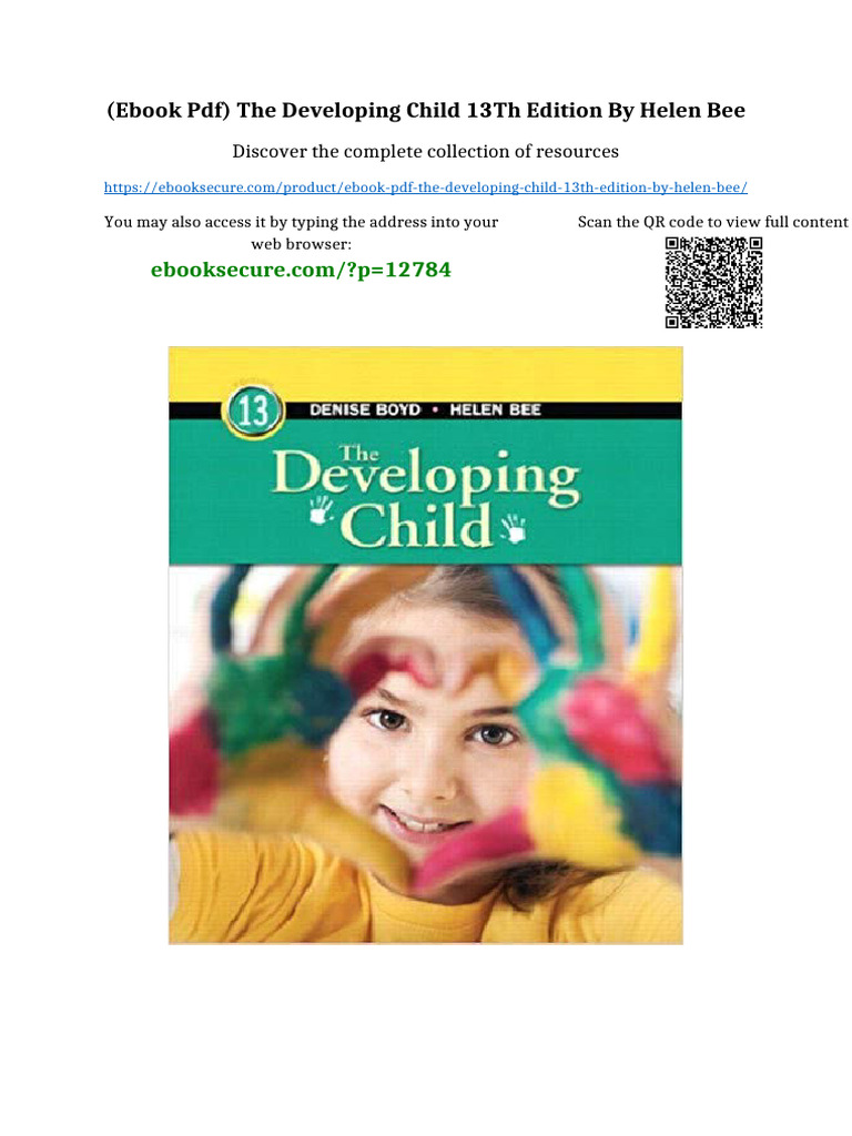 (eBook PDF) The Developing Child 13th Edition by Helen Bee available ...