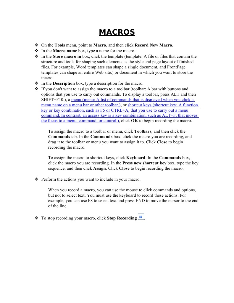 How to Record a Macro in Word | PDF